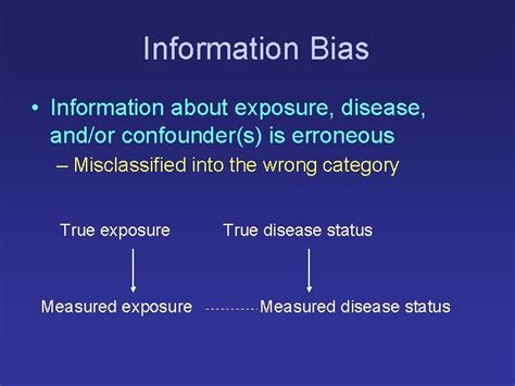 Epidemiology Module 3 Systematic And Random Error Biases