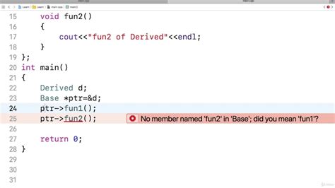 165 Demo1 Base Class Pointer Derived Class Object Youtube