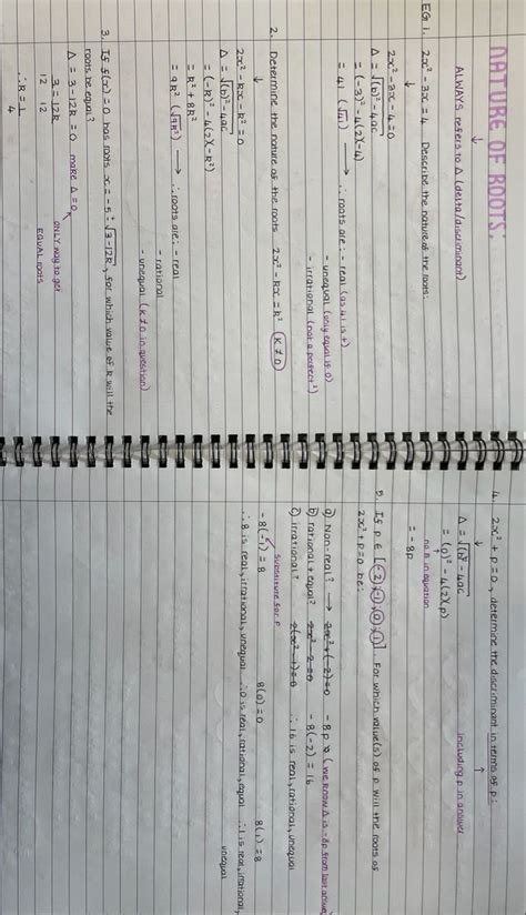 Nature Of Roots Math Math Notes Study Flashcards School Organization Notes