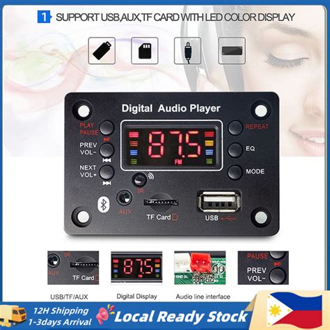 Bluetooth50 Mp3 Decoder Board Dc 5v 12v Lossless Car Audio Amplifier