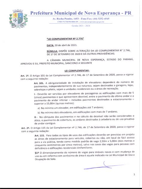 Lei 2776 Altera Código De Obras Pdf