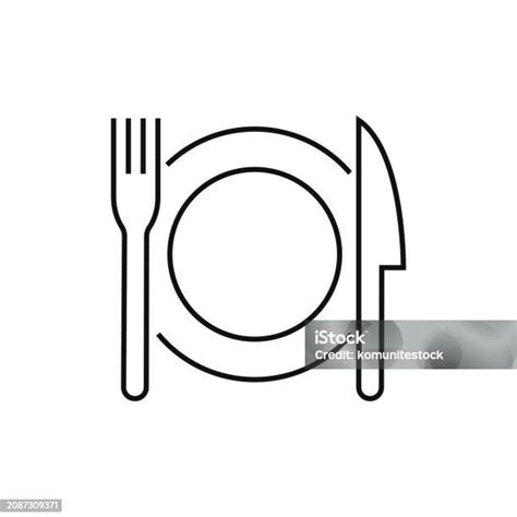 레스토랑 라인 아이콘 벡터 일러스트 레이 션입니다 로고 모바일 앱 웹사이트 Ui Ux 기호 기호에 대한 아이콘 디자인 0명에