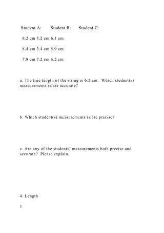 Lab 1 Measurement Accuracy And Precision Lab Materi Docx