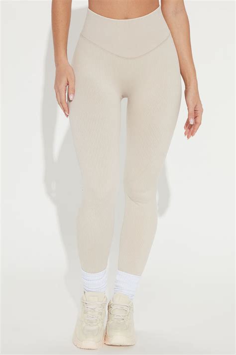 Washed Nix Ribbed Seamless Leggings Oatmeal Fashion Nova Nova