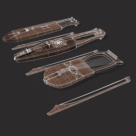3d Model Collection Three Nordic String Instruments Pack Vr Ar Low