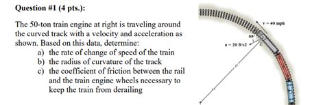 Solved Question 1 4 Pts The 50 Ton Train Engine At Chegg