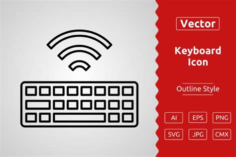 Vector Wireless Keyboard Outline Icon Graphic By Muhammad Atiq Creative Fabrica