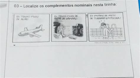 Complemento Nominal Exercicios Com Tirinhas Educa