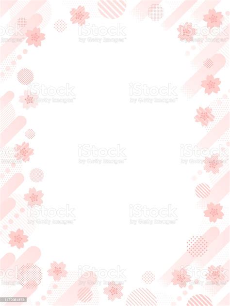 벚꽃과 점과 줄무늬가 있는 상승하는 선과 원의 프레임 그림 0명에 대한 스톡 벡터 아트 및 기타 이미지 0명 Hanami Matriculation Istock