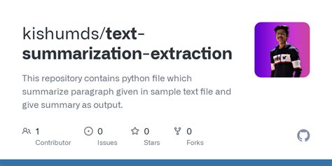 GitHub Kishumds Text Summarization Extraction This Repository Contains Python File Which