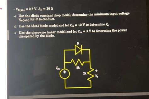 Solved EN VD On 0 7 V RD 20 2 A Use The Diode Chegg