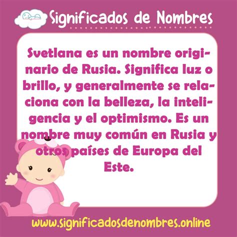 Significado de Svetlana 【 APODOS, ORIGEN Y MÁS