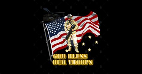 God Bless Our Troops God Bless Our Troops Sticker Teepublic
