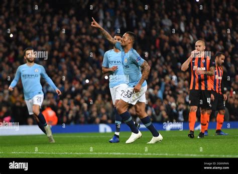 Manchester Citys Gabriel Jesus Celebrates Scoring His Sides Fourth