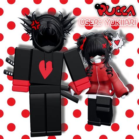 roblox user yukiiari 𖤐 pucca garu matching outfits non headless