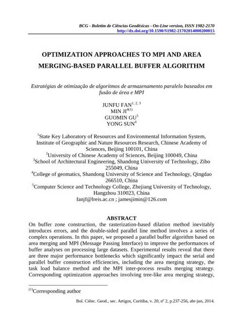 Pdf Optimization Approaches To Mpi And Area Optimization Approaches To Mpi And Area Merging