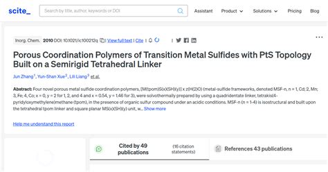 Porous Coordination Polymers Of Transition Metal Sulfides With Pts Topology Built On A Semirigid