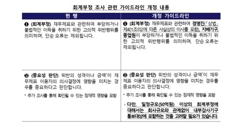 회계부정 조사제도 개선 직원도 부정행위 조사대상에 포함 전자신문