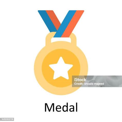 메달 벡터 플랫 아이콘 디자인 그림입니다 교육과 학습 흰색 배경에 기호 Eps 10 파일 고급에 대한 스톡 벡터 아트 및 기타 이미지 고급 금 금속 금색 Istock