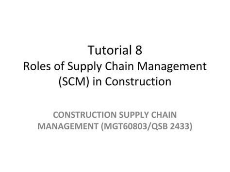 Cscm Tutorial 8 Ppt