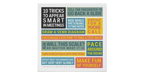 10 Tricks To Appear Smart During Meetings Poster Zazzle