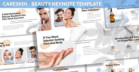 Careskin Шаблон ключевых заметок красоты Presentation Templates Включая косметический и