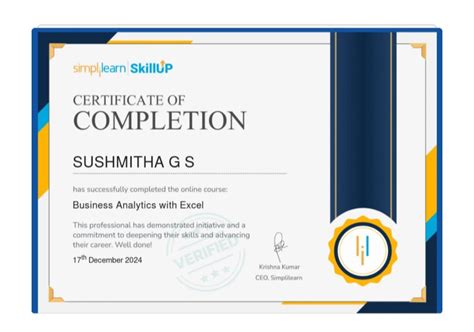 Skillup Simplilearn Upskilling Data Certification Jobready Sushmitha G S