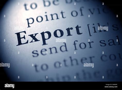 Fake Dictionary Dictionary Definition Of The Word Export Stock Photo