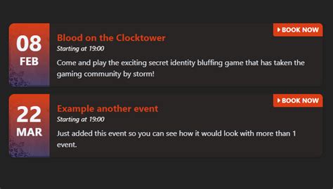New Feature Embed Event List