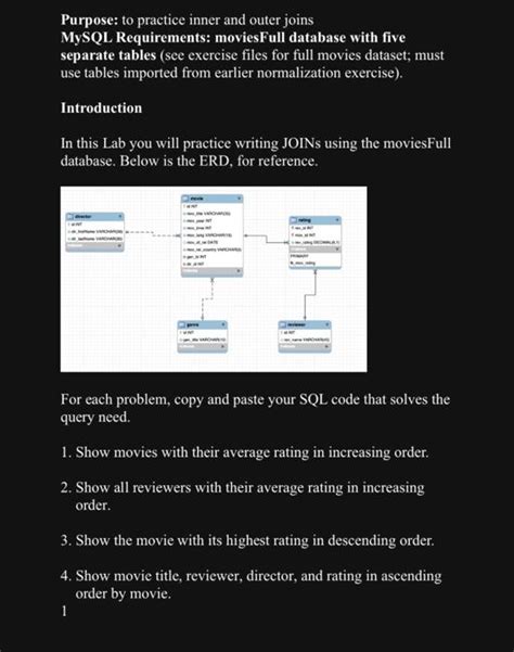 Solved Purpose To Practice Inner And Outer Joins Mysql
