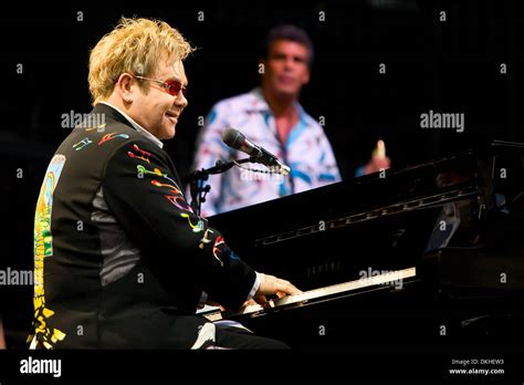 Elton John Performing During The Elton John And Billy Joel Face 2 Face