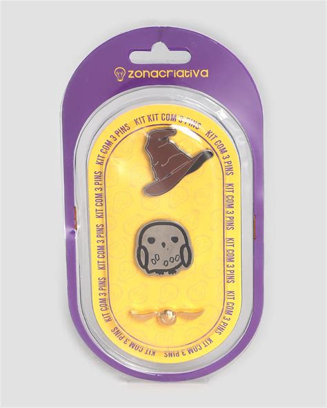 Kit Pin 3 Peças Harry Potter Multicor Zona Criativa Fanlab Oficial