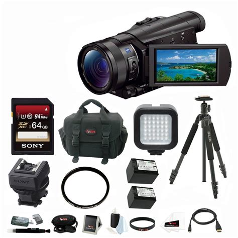 Sony 4K Ultra HD Camcorder (Black) with Silk Sprint Tripod & 64GB ...