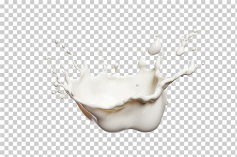 투명 배경 Png Psd에 고립 된 우유 스플래시 프리미엄 Psd 파일