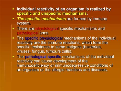 Ppt Organism Reactivity Role Of Reactivity In Human Pathology