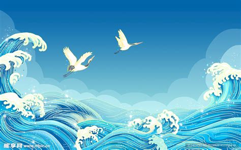 海浪插画设计图广告设计广告设计设计图库昵图网
