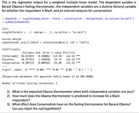 Solved This Is The Regression Output For A Weighted Multiple