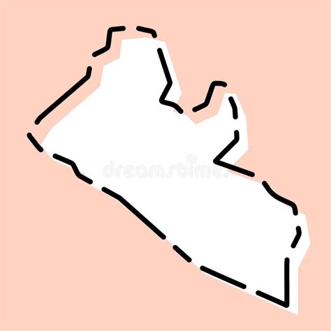 упрощенная векторная карта Liberia Иллюстрация вектора иллюстрации