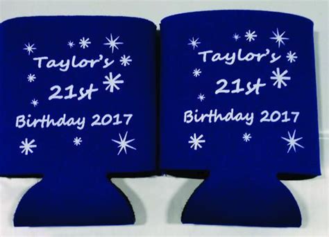 21st Birthday Koozies Party Favors Can Coolers 7032 Personalized
