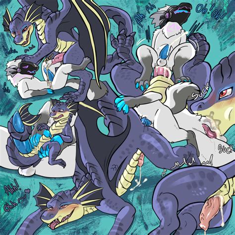 Rule 34 1 1 Anal Anal Sex Anthro Black Body Black Fur Blue Claws Blue Penis Bodily Fluids