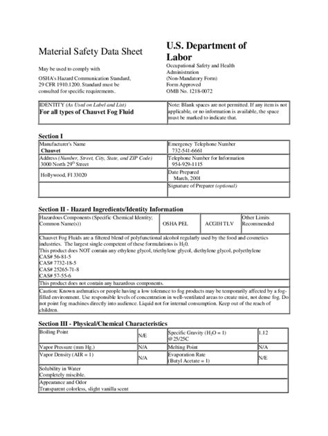 Fillable Online OSHA 174 MATERIAL SAFETY DATA SHEET Fax Email Print PdfFiller