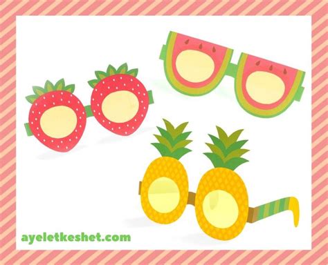 Free Printable Summer Fruit Glasses Ayelet Keshet Paper Crafts