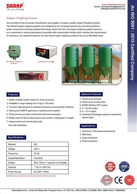 Hopper Weighing System Manufacturer From Pune