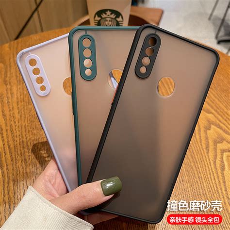 OPPO A8手机壳透明磨砂oppoa8全包摄像头5g撞色硅胶防摔保护套PDBM00网红肤感磨砂软边硬壳男女款个性简约潮 虎窝淘
