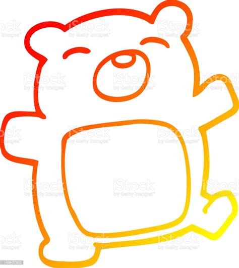 Dessin Au Trait Dégradé Chaud Dun Ours En Peluche De Dessin Animé