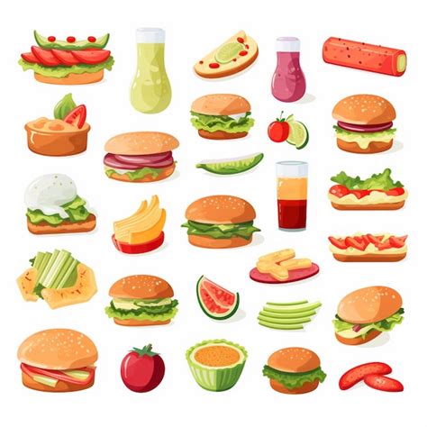 터 메뉴 일러스트레이션 음식 고기 식사 레스토랑 인기 설정 점심 아이콘 저녁 간식 프리미엄 벡터