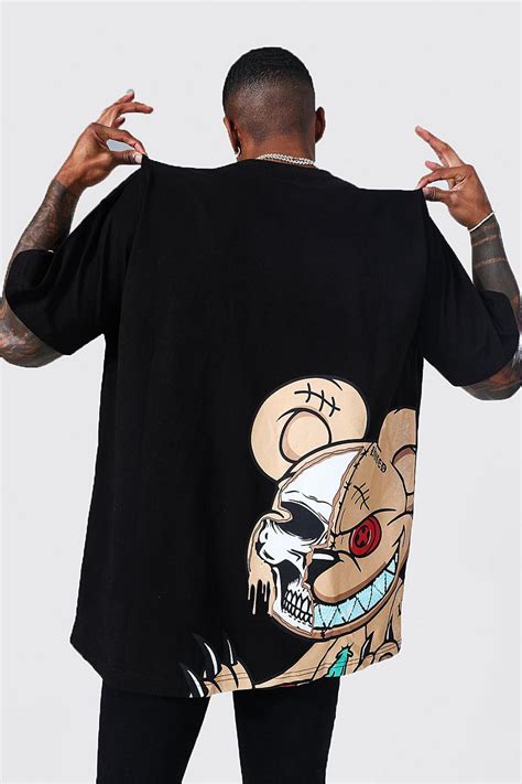 Oversized Ofcl Man Teddy Graphic T Shirt Boohoo Uk