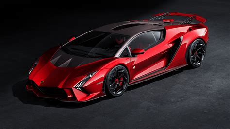 배경 화면 Lamborghini Invencible 람보르기니 스포츠카 초차 빨간 차 5120x2880 Skywolfx 2220508 배경 화면