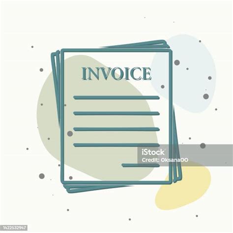 벡터 송장 아이콘입니다 여러 가지 색상의 배경에 대한 회계 문서 개념에 대한 스톡 벡터 아트 및 기타 이미지 개념 구매
