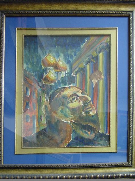 Неизвестный художник «Иудей у церкви бумага гуашь размер в окне 46 × 34 см — Антикварная